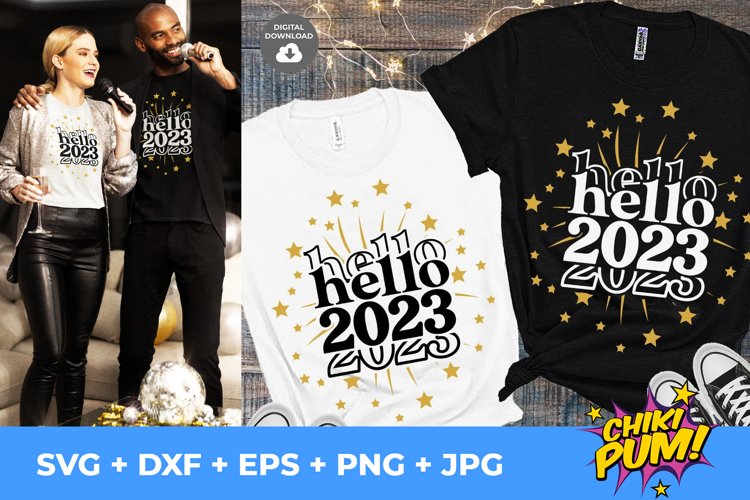 Hello 2023 SVG, New Year SVG, Happy New Year 2023 svg, png