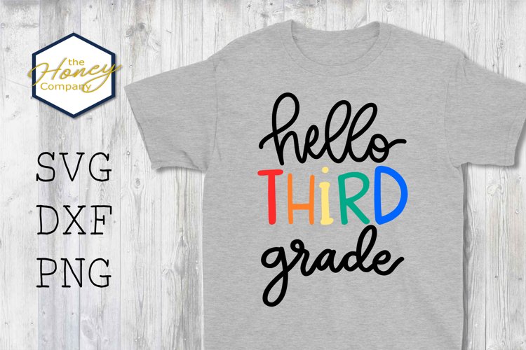 Hello Third Grade SVG PNG DXF 3rd Grade Teacher