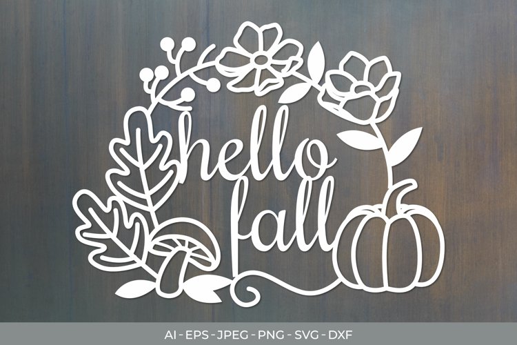 Hello Fall Papercut SVG
