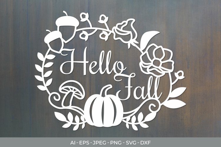 Hello Fall Papercut SVG
