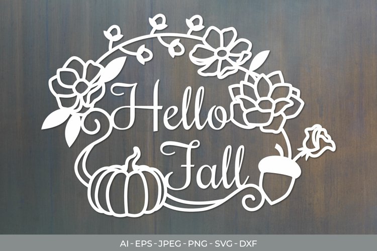 Hello Fall Papercut SVG
