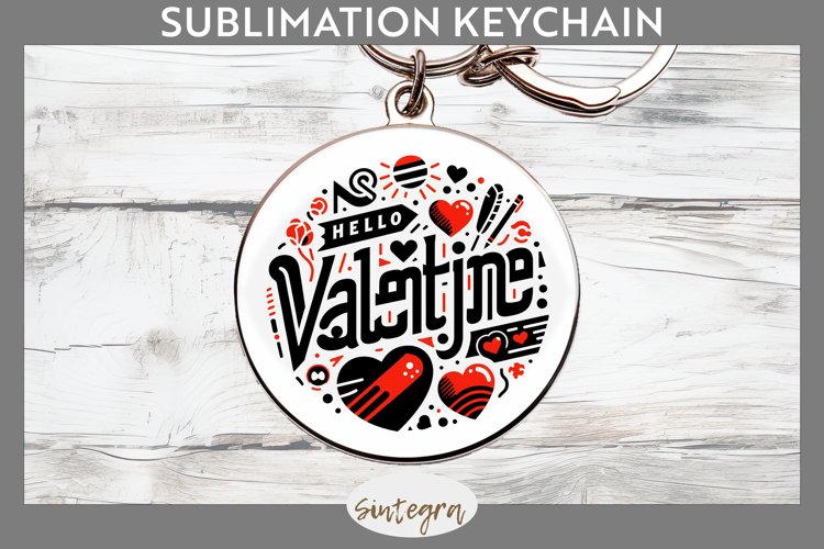Hello Valentine v1 Round Keychain Sublimation