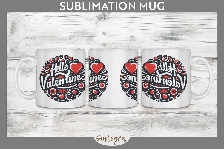 Hello Valentine v2 Mug Wrap Sublimation