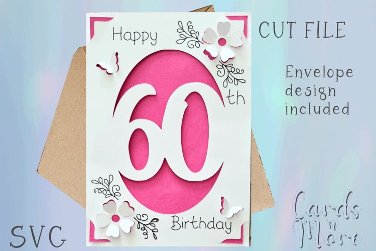 60th Birthday pop up Cut card design, (2094559)
