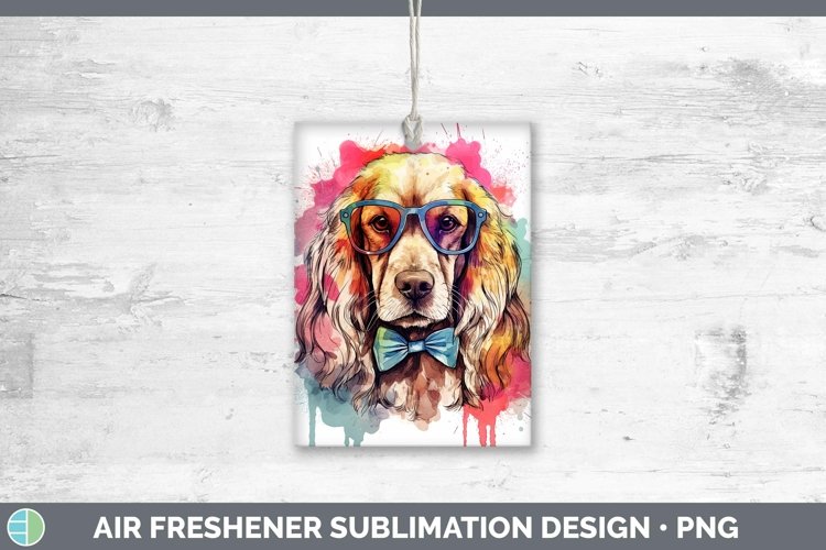 Hipster Dog Cocker Spaniel Air Freshener Sublimation Car Fre