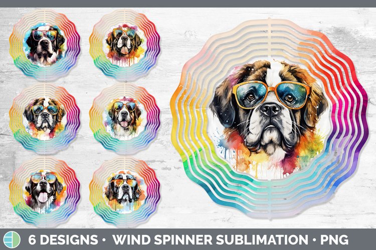 Hipster Saint Bernard Dog Wind Spinner | Sublimation Spinner