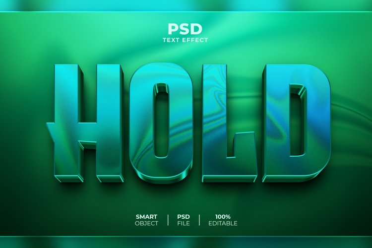 Hold 3D editable text effect