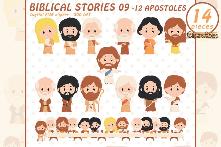 JESUS and the 12 APOSTLES clipart, The last supper (2010200 ...