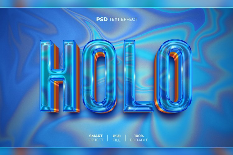 Holo 3D editable text effect