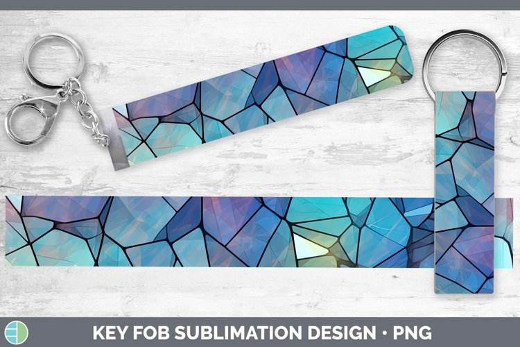 Holographic Blue Key Fob | Sublimation Wristlet Designs