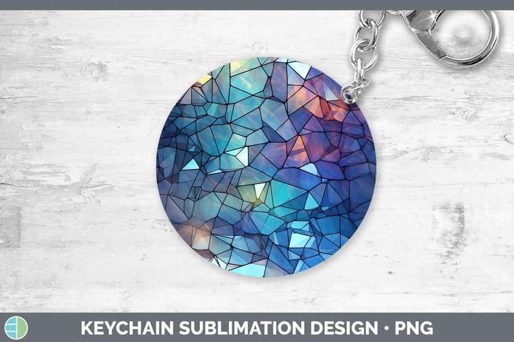 Holographic Blue Keychain | Sublimation Keyring Designs