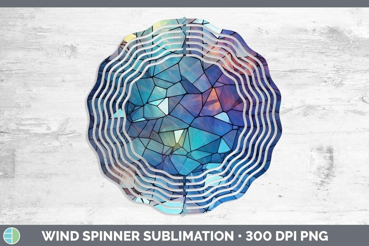 Holographic Blue Wind Spinner | Sublimation Spinner Designs