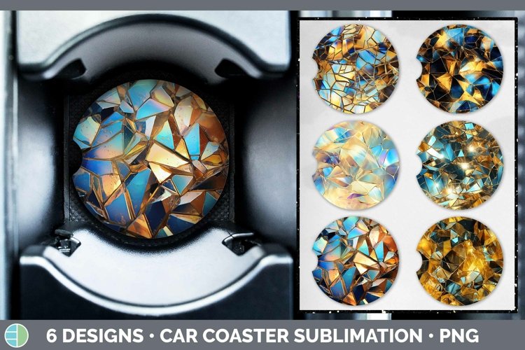 Holographic Gold Car Coaster | Bundle Coaster Designs