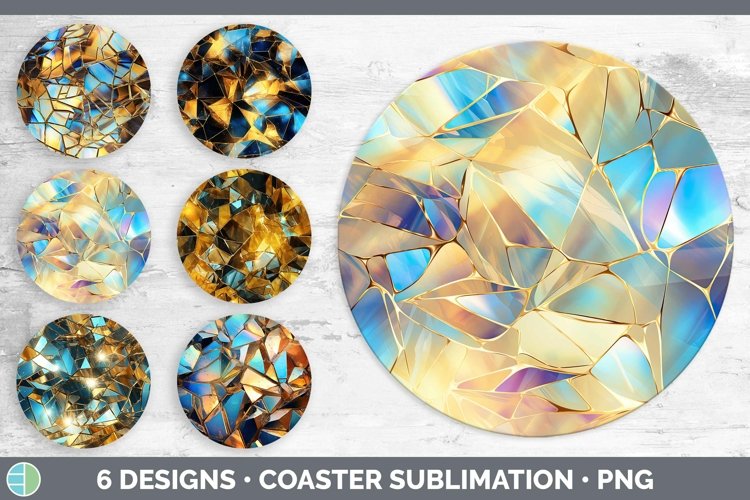 Holographic Gold Round Coaster | Bundle Coaster Designs