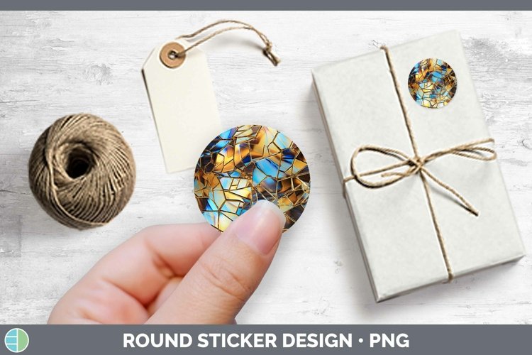 Holographic Gold Stickers | Round Labels Designs