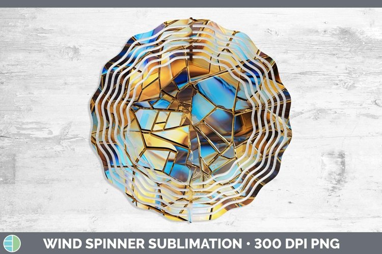 Holographic Gold Wind Spinner | Sublimation Spinner Designs
