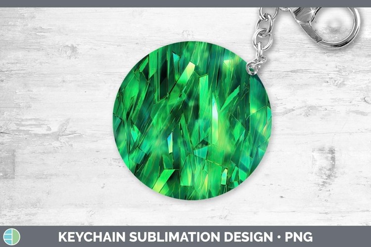 Holographic Green Keychain | Sublimation Keyring Designs