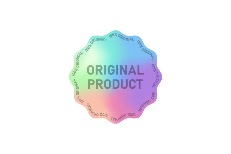 Holographic label original product sticker vector