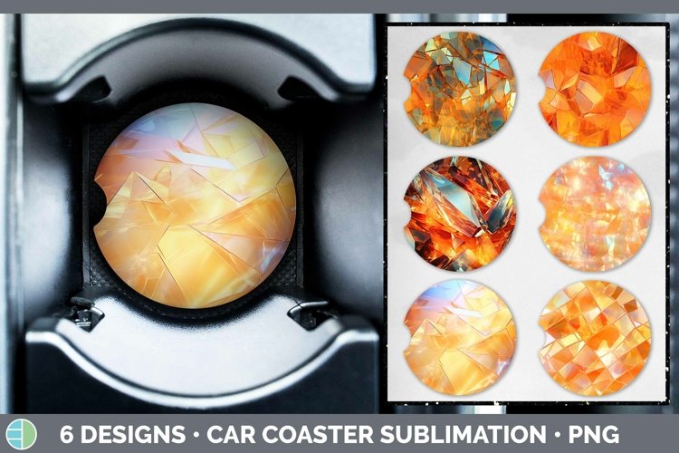 Holographic Orange Car Coaster | Bundle Coaster Designs