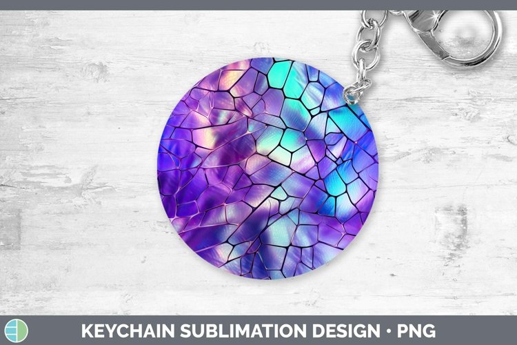 Holographic Purple Keychain | Sublimation Keyring Designs