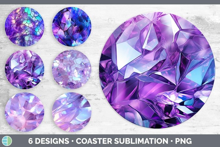 Holographic Purple Round Coaster | Bundle Coaster Designs