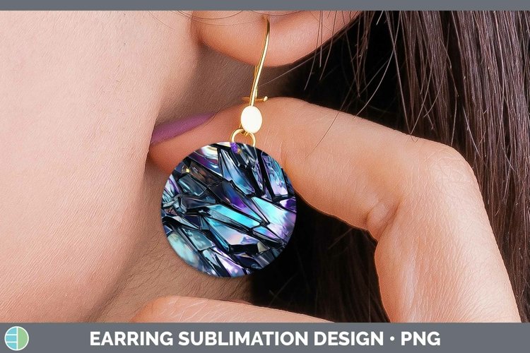 Holographic Slate Round Earrings | Sublimation Earrings Des
