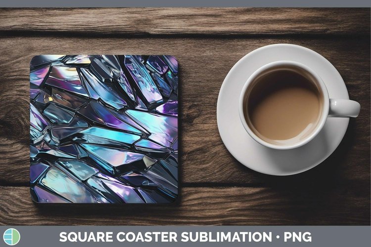 Holographic Slate Square Coaster | Sublimation Coaster Desi