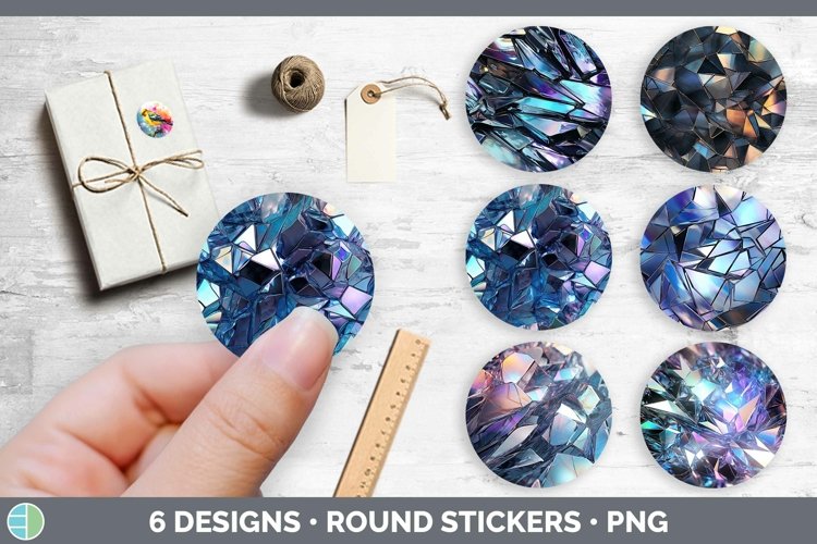 Holographic Slate Stickers | Round Labels Bundle