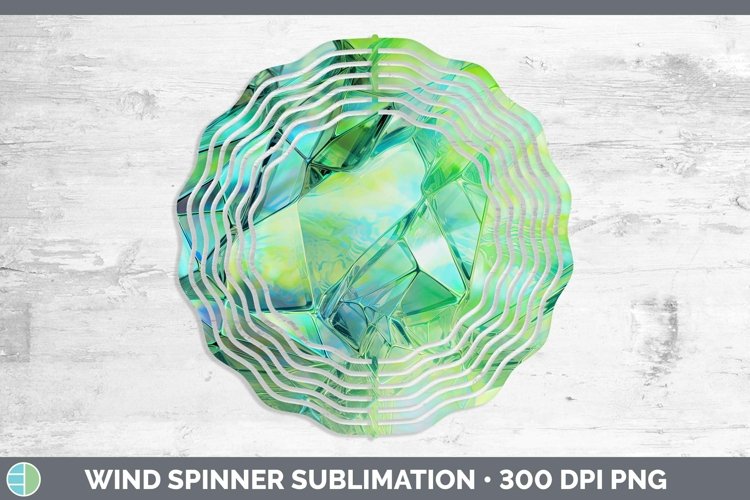 Holographic Spring Green Wind Spinner | Sublimation Spinner