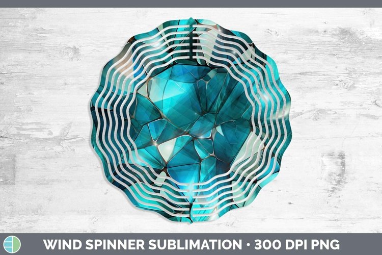 Holographic Teal Wind Spinner | Sublimation Spinner Designs
