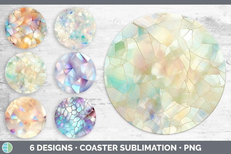 Holographic White Round Coaster | Bundle Coaster Designs