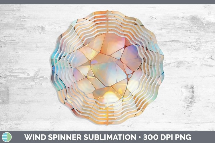 Holographic White Wind Spinner | Sublimation Spinner Designs