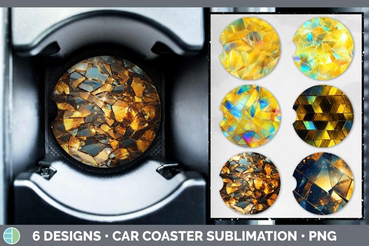 Holographic Yellow Car Coaster | Bundle Coaster Designs