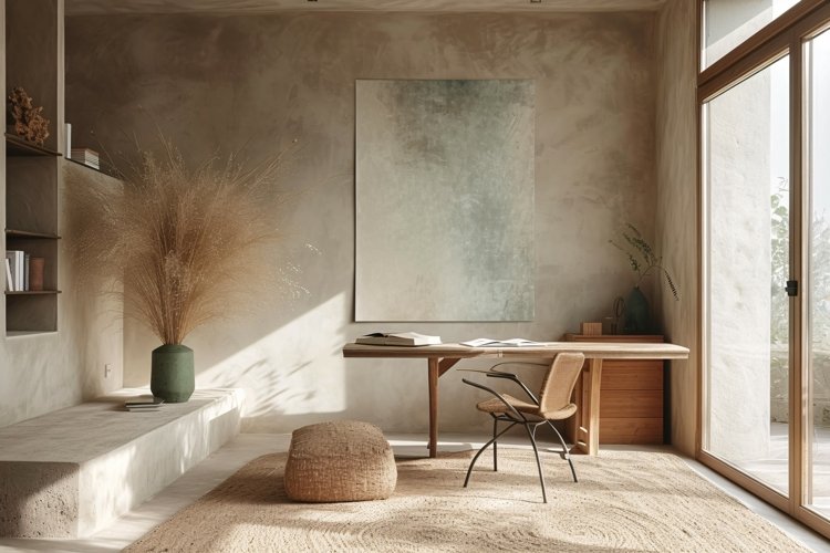 Minimalist Scandinavian Plants in Vase, and Large Frame