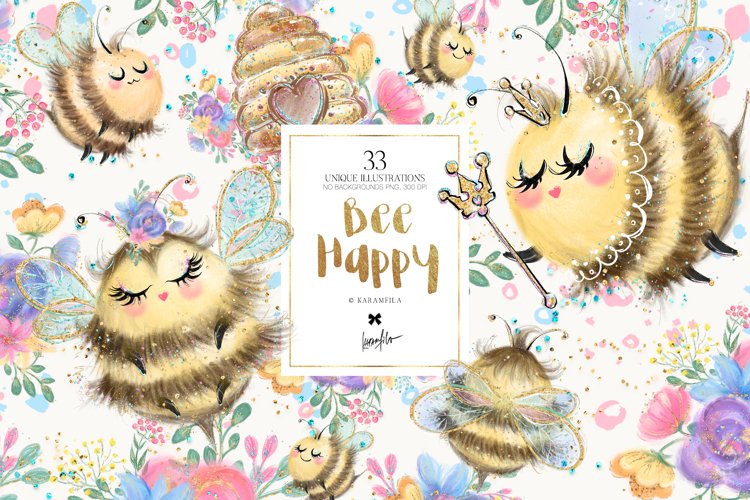 Honey Bee Clipart | Design Bundles