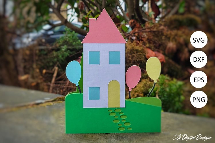 Balloon House - New Home Card - SVG