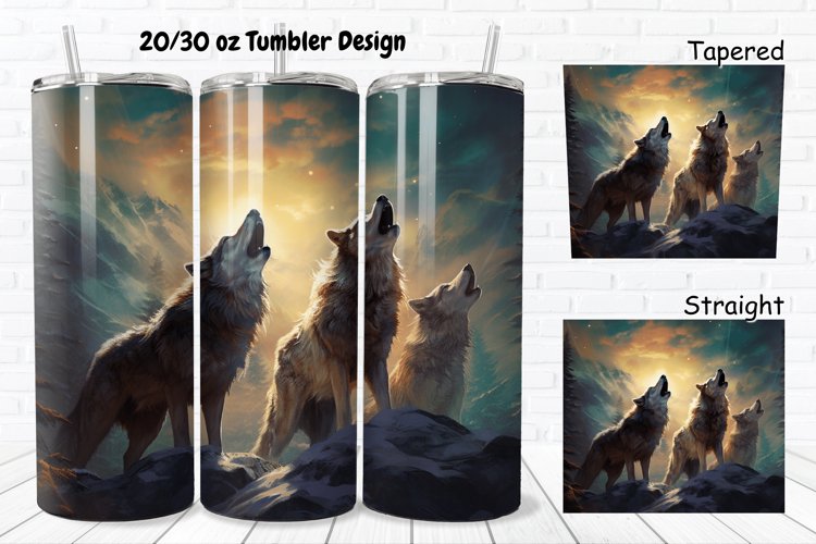 Howling Wolves Mystical Wolves 20/30oz Skinny Tumbler