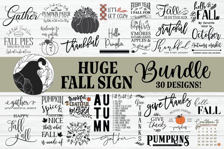 Fall Bundle, Huge Fall Sign Bundle, Fall SVG Bundle