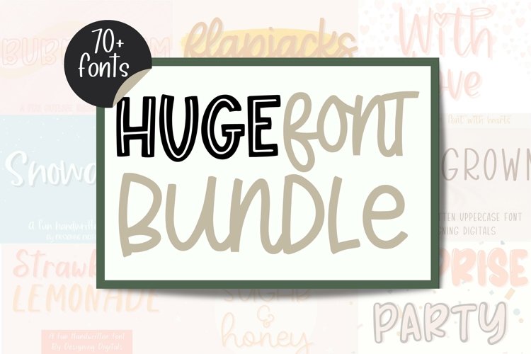 Huge Font Bundle, Over 70 Handwritten Fonts