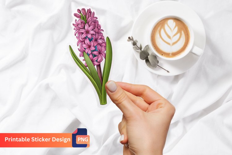 Hyacinth Flower Sticker, Botanical Sticker, Floral Sticker