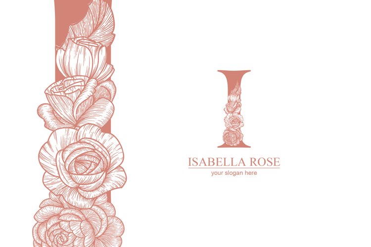 I logo, Letter I monogram, style floral (2315586)