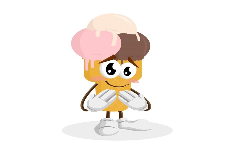Ice cream Logo mascot ashamed pose (2115217)