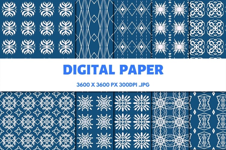 Ikat Blue 2 Seamless Pattern