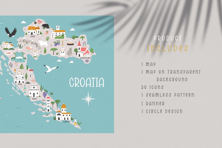 Croatia Illustrated Map|Poster design, Travel Banner