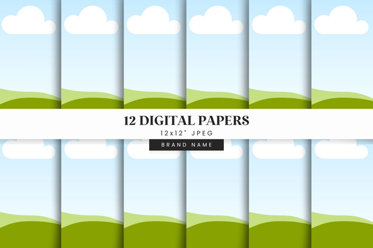 Canva Digital Paper Cover Template 12 Pattern Display Layout