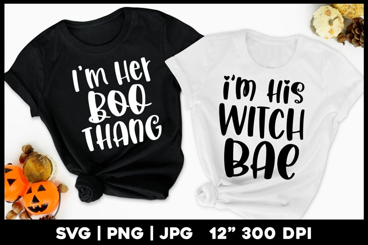 Halloween Couple Matching Shirts | Boo Thang Witch Bae