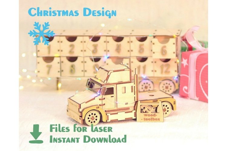 Christmas advent truck - Laser Cut files
