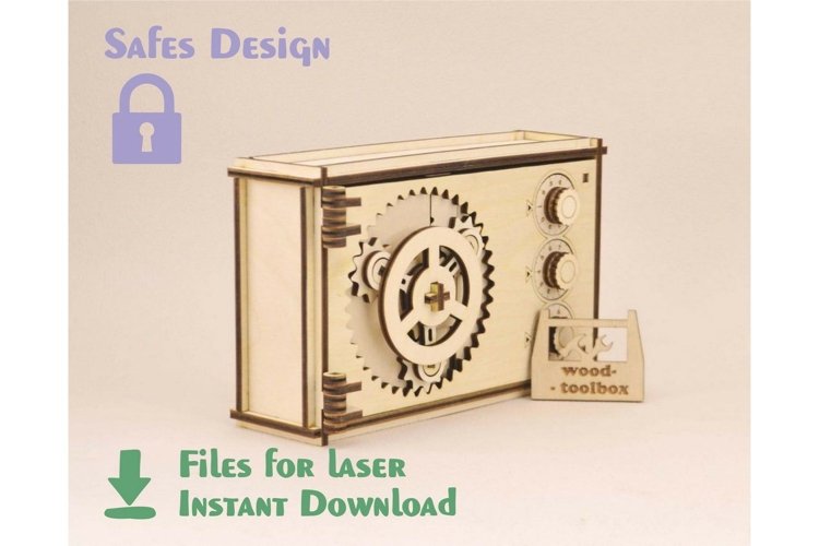 Coded wooden box - DXF files for laser cut, box cut file (2227612 ...