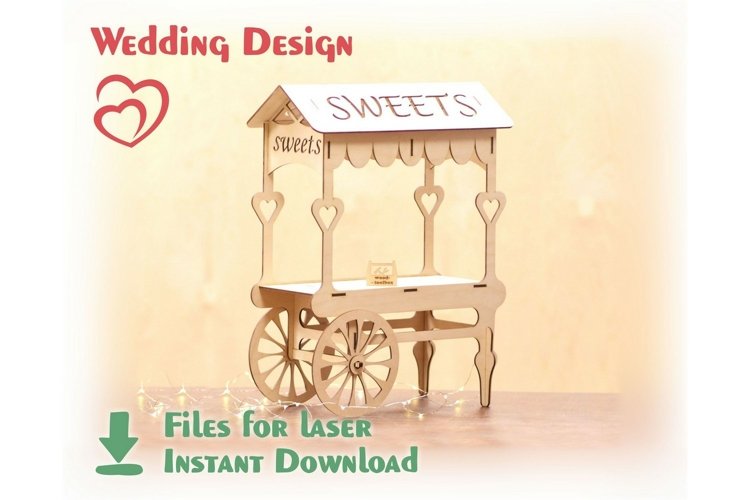 Sweet Cart Laser cutting project, files SVG - DXF - CDR - AI