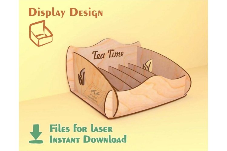 Tea display - vector laser template - DXF laser cut template